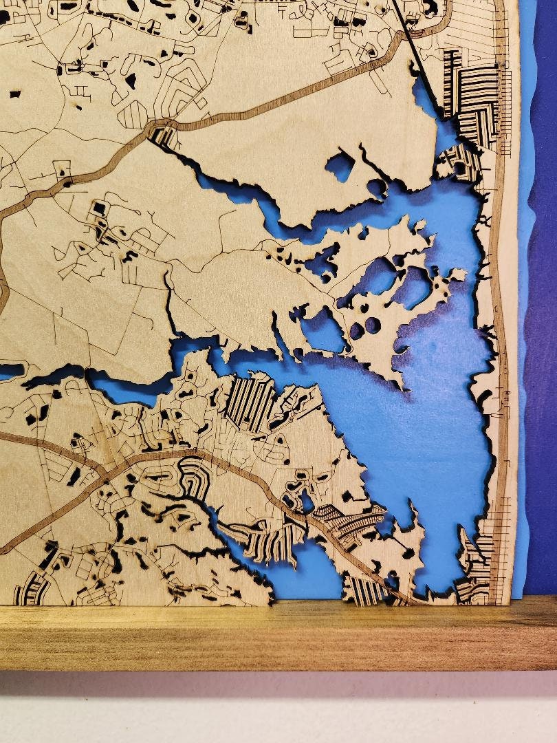 Bethany Beach 3-D Lasered Map - Etsy