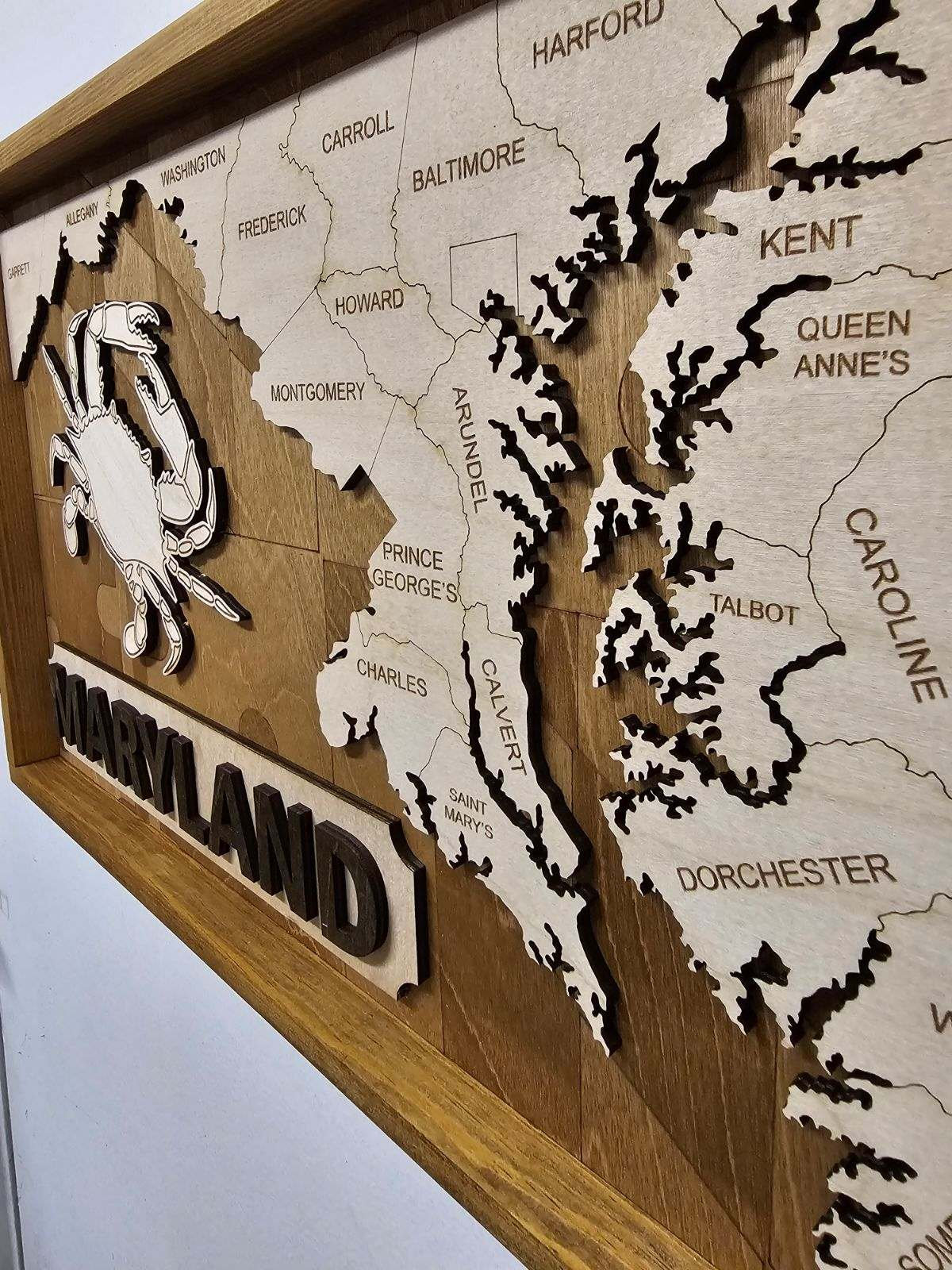 Maryland County 3-D Map Digital File - Etsy