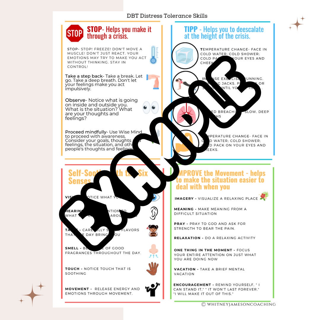 DBT Flashcards, DBT Skills, DBT Regulation Skills - Etsy