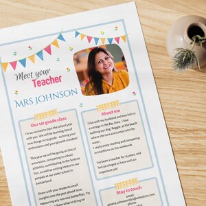 Meet the Teacher Editable Canva Template, Back to School, Teacher ...