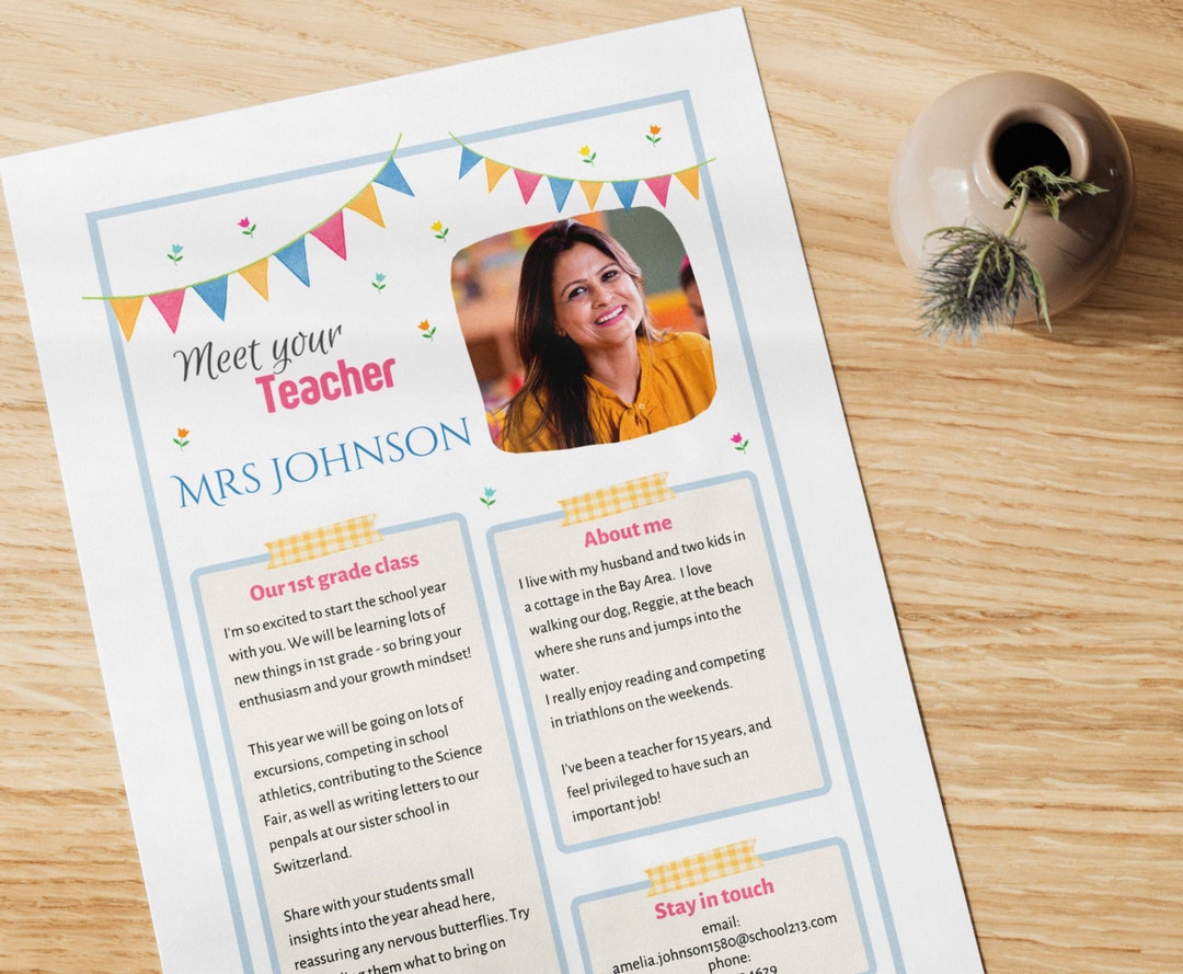 Meet the Teacher Editable Canva Template, Back to School, Teacher ...