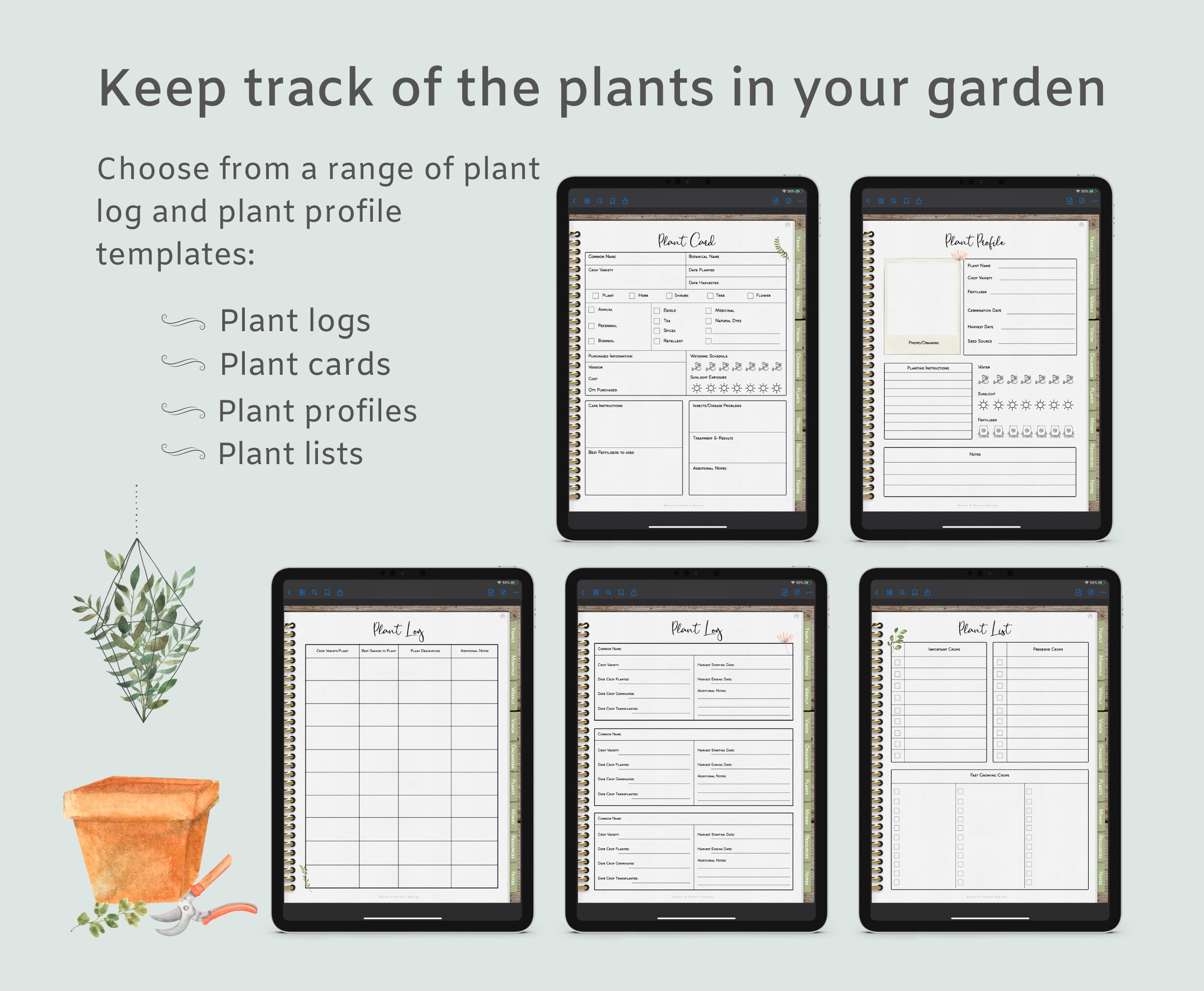 Garden Planner and Log Book, Digital Gardening Journal, Plant Planner ...
