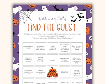 Find the Guest Christmas Game, Find the Guest Bingo, Christmas Party ...
