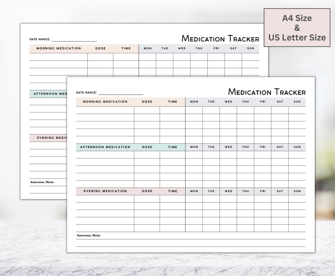 Medication Tracker Printable Medicine Log for Nurses & - Etsy UK