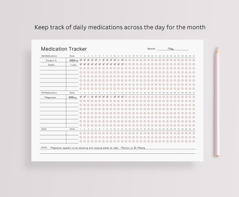 Medication Tracker Template, Minimalist Medication Log, Printable ...