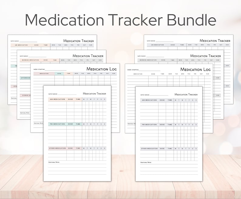 Medication Tracker Bundle, Medication Log Printable, Editable Medicine Tracker, Pill Schedule ...