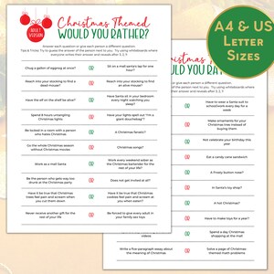 Would You Rather Editable Christmas Game, This or That, Christmas Party ...