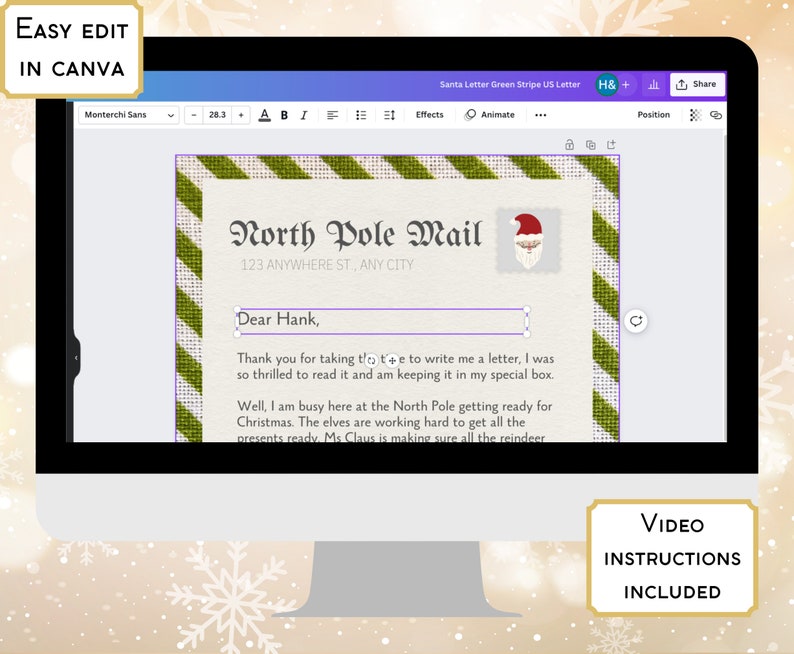 Editable Letter From Santa | Official Santa Approved North Pole Mail ...