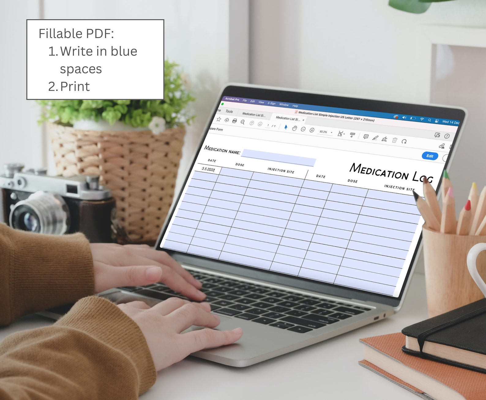 Medication Tracker Minimalist, Injection Log, Medication Log ...