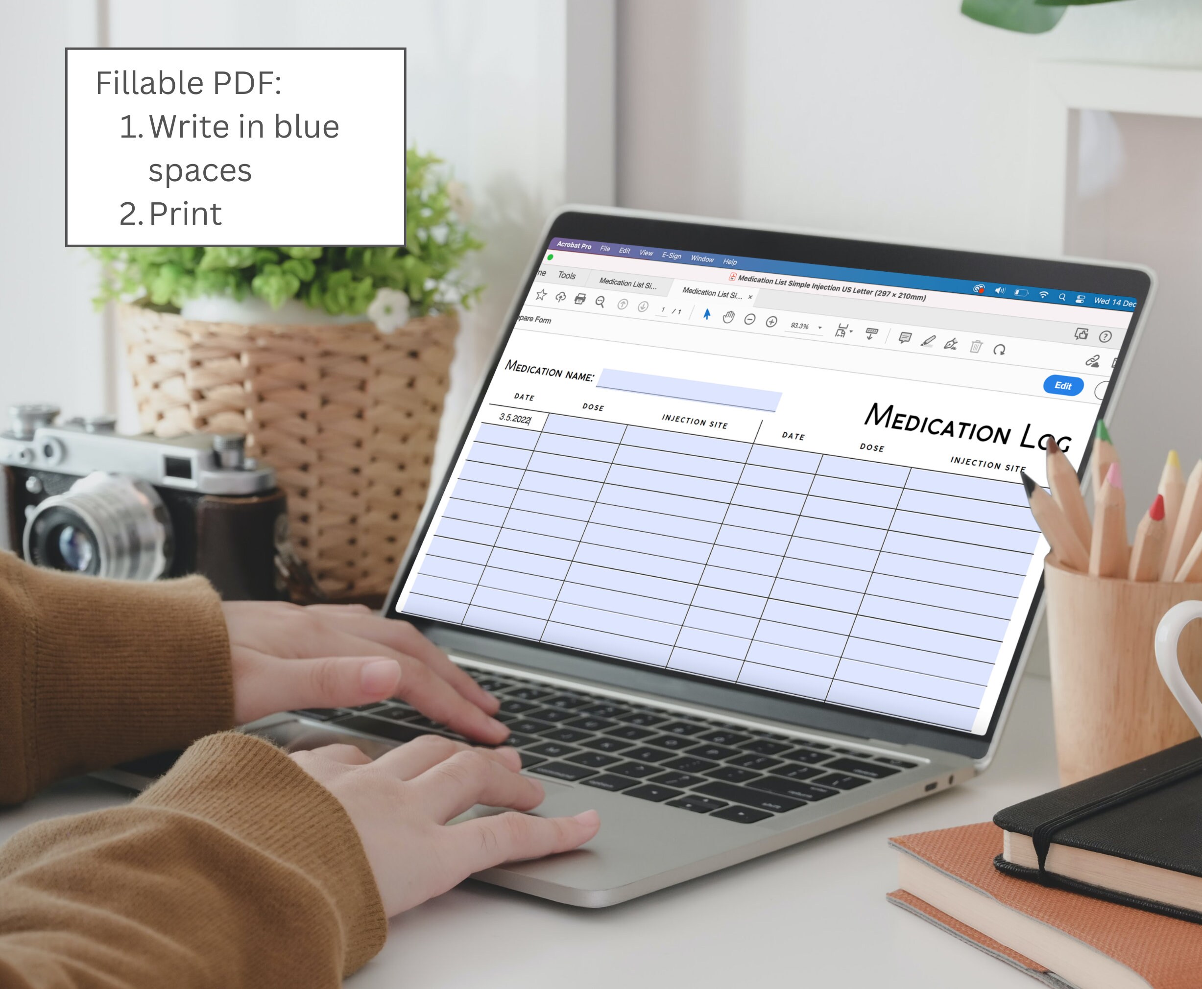 Medication Tracker Minimalist, Injection Log, Medication Log ...