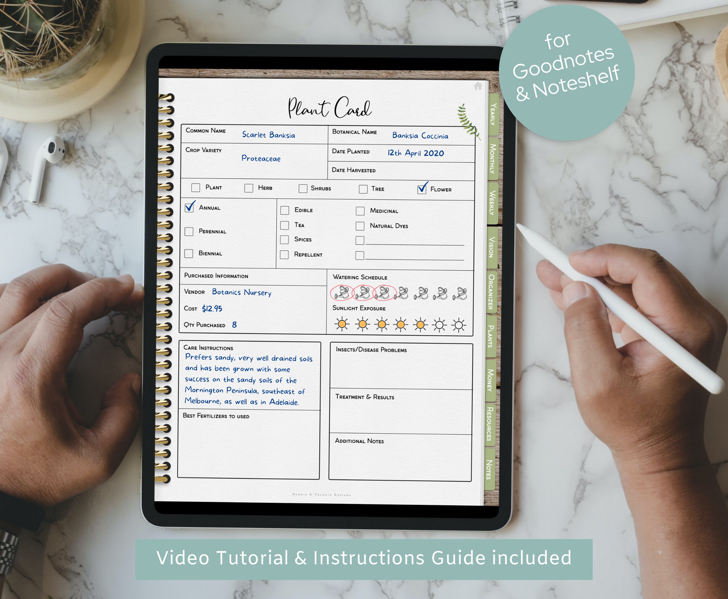 Garden Planner and Log Book, Digital Gardening Journal, Plant Planner ...