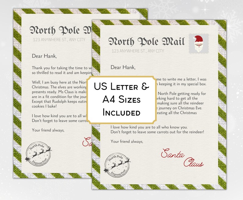 Editable Letter From Santa | Official Santa Approved North Pole Mail ...