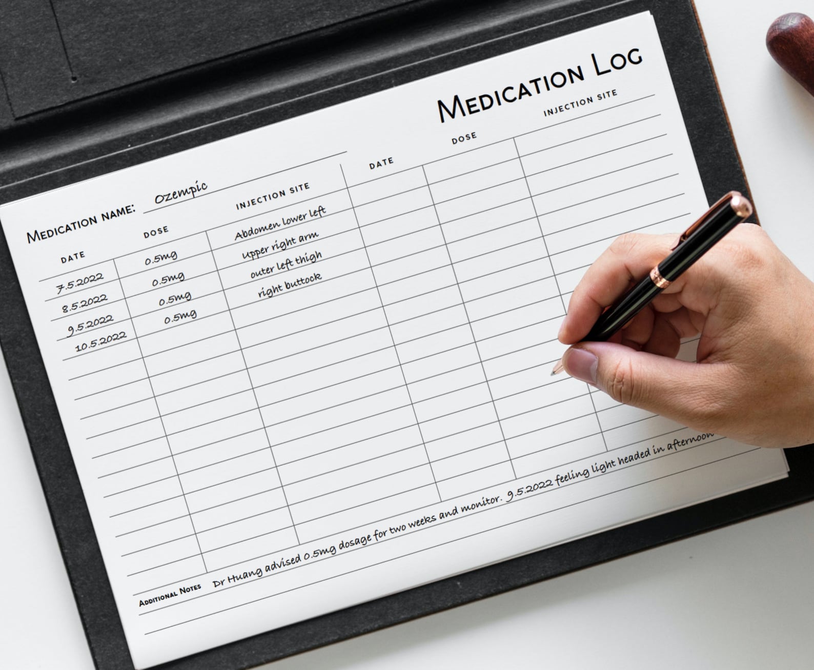 Medication Tracker Minimalist, Injection Log, Medication Log ...