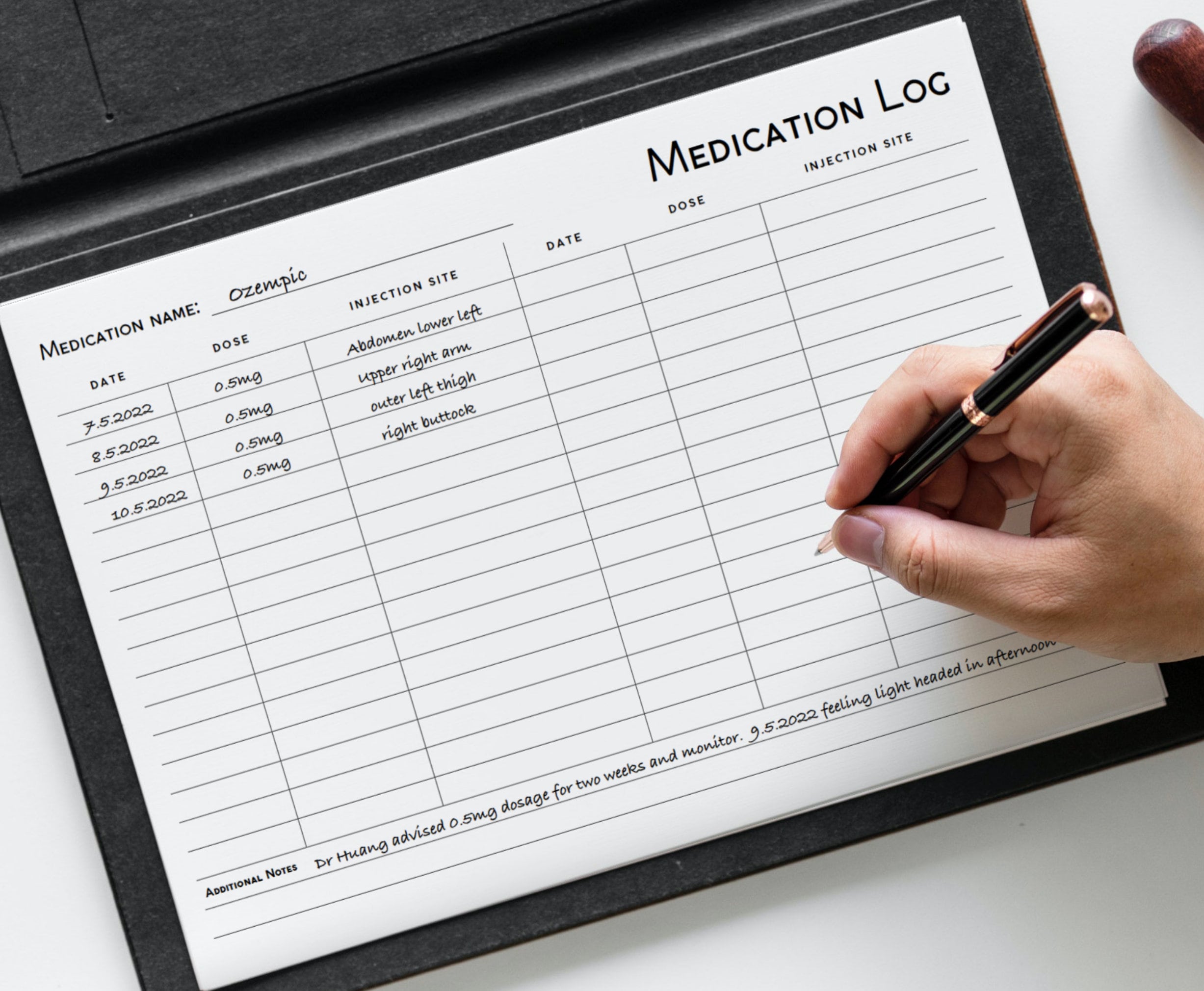 Medication Tracker Minimalist, Injection Log, Medication Log ...
