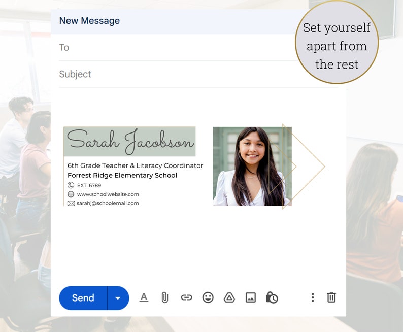 Email Signature, Email Signature Teacher, Email Template, Teacher Email ...