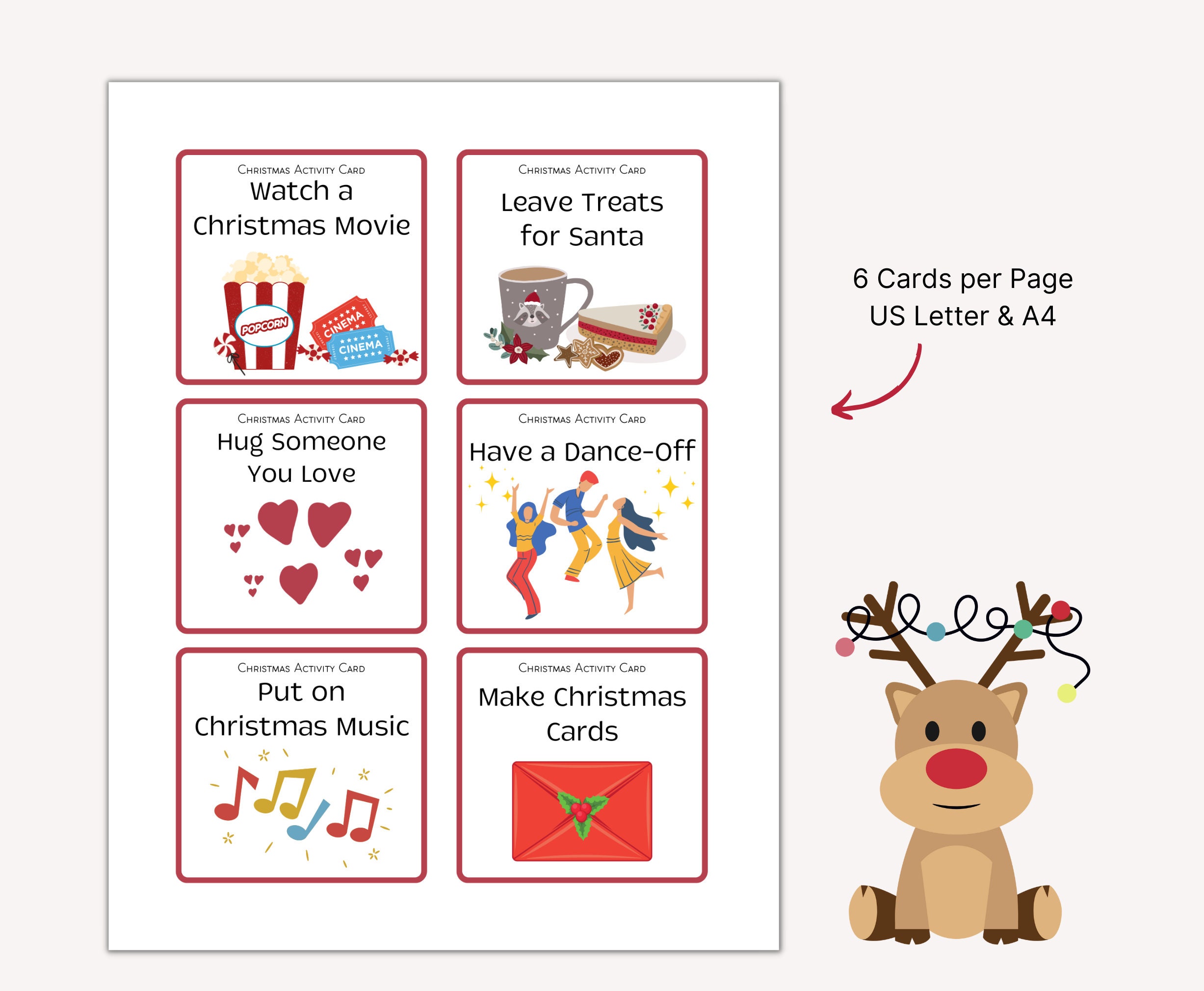Editable Advent Calendar Activity Cards | Christmas Countdown | 36 ...