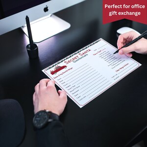 Secret Santa Questionnaire Gift Exchange White Elephant - Etsy