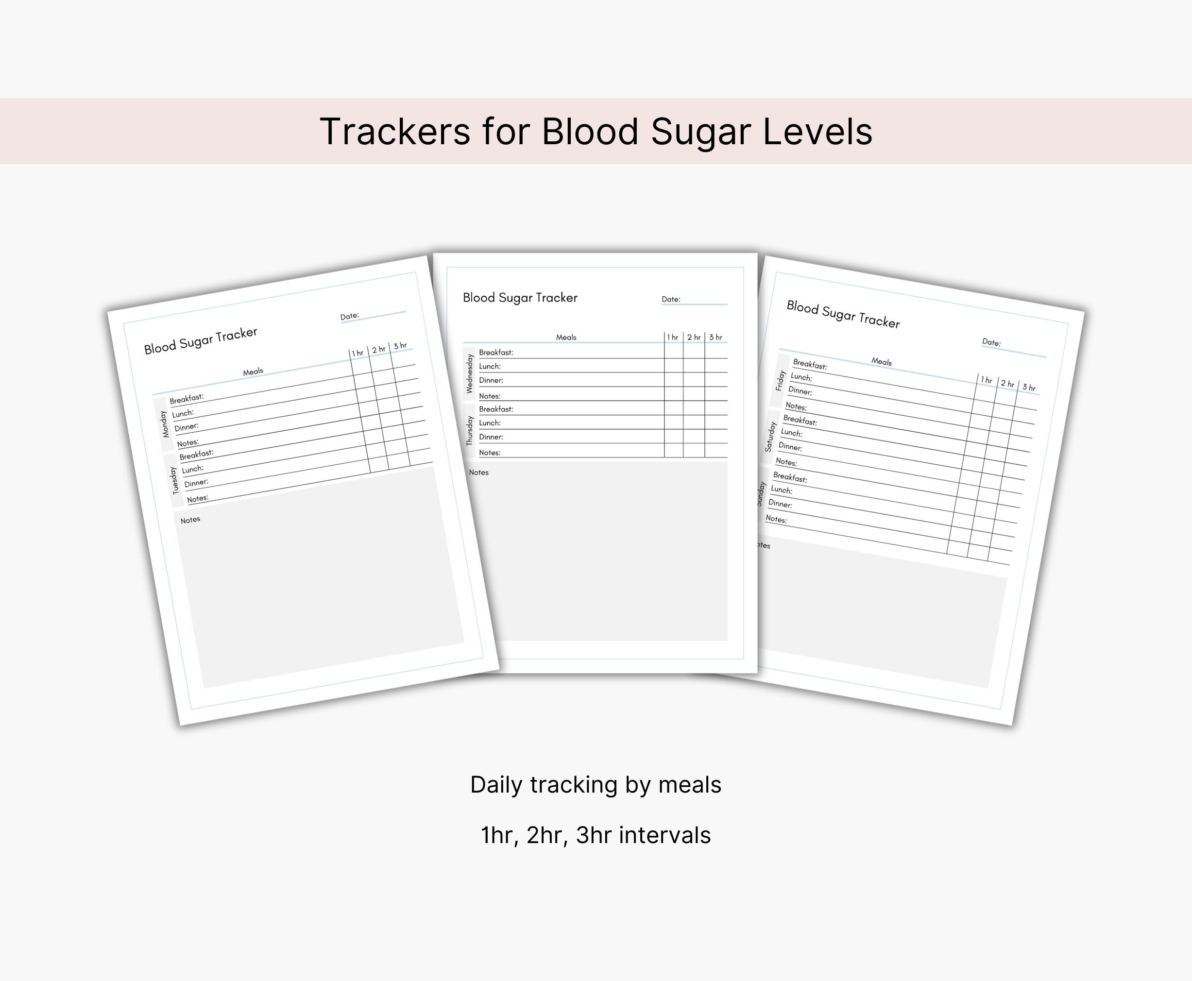 Blood Sugar Log, Printable Diabetes Planner, Medication Tracker, Health ...