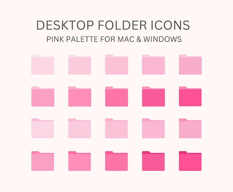 Desktop Folder Icons for Mac and Windows, Mac Folder Icons, Pink ...