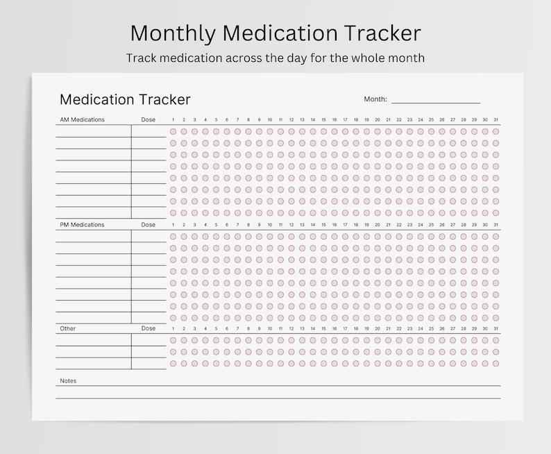 Medication Tracker Template, Minimalist Medication Log, Printable ...