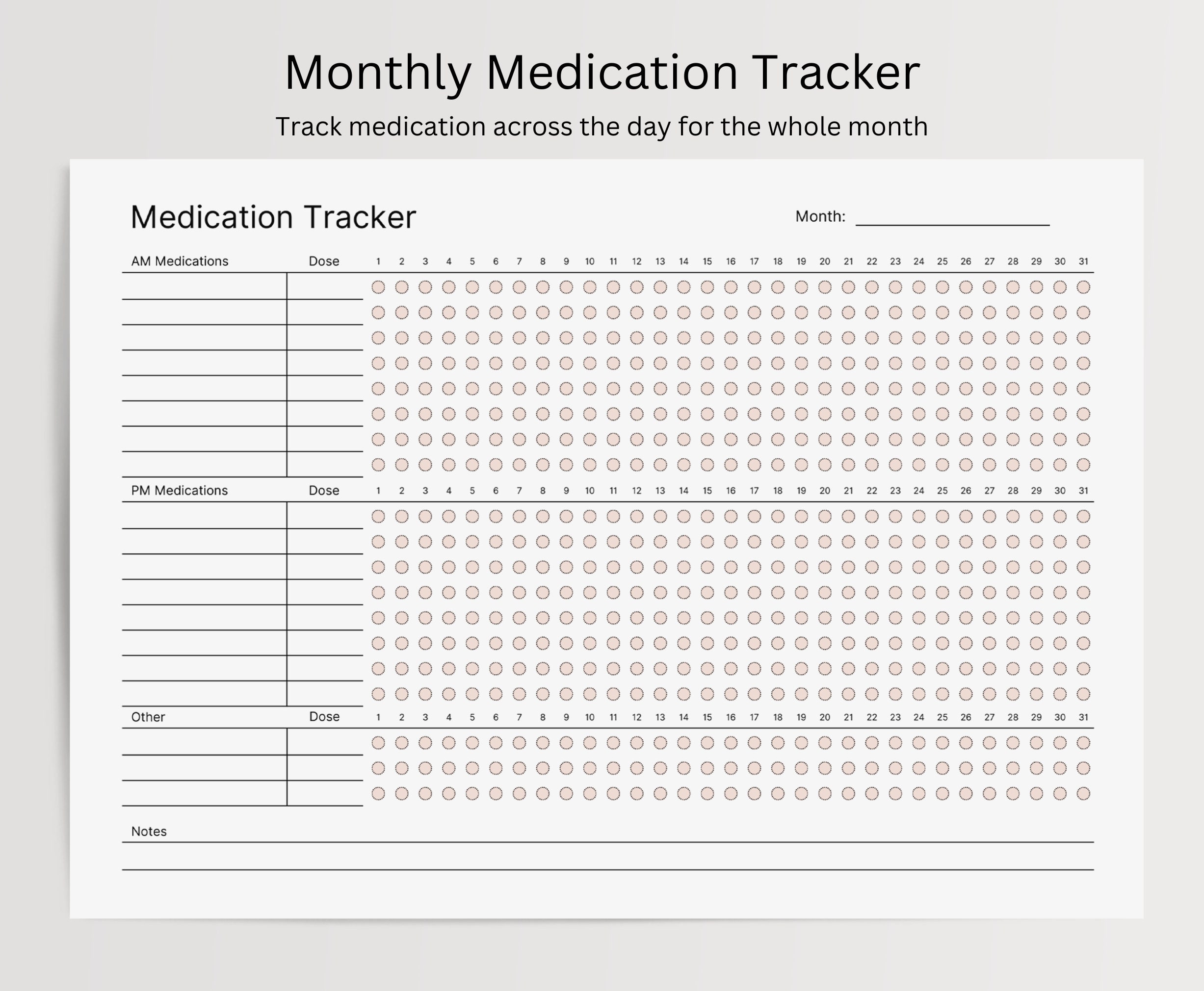 Medication Tracker Template, Minimalist Medication Log, Printable ...