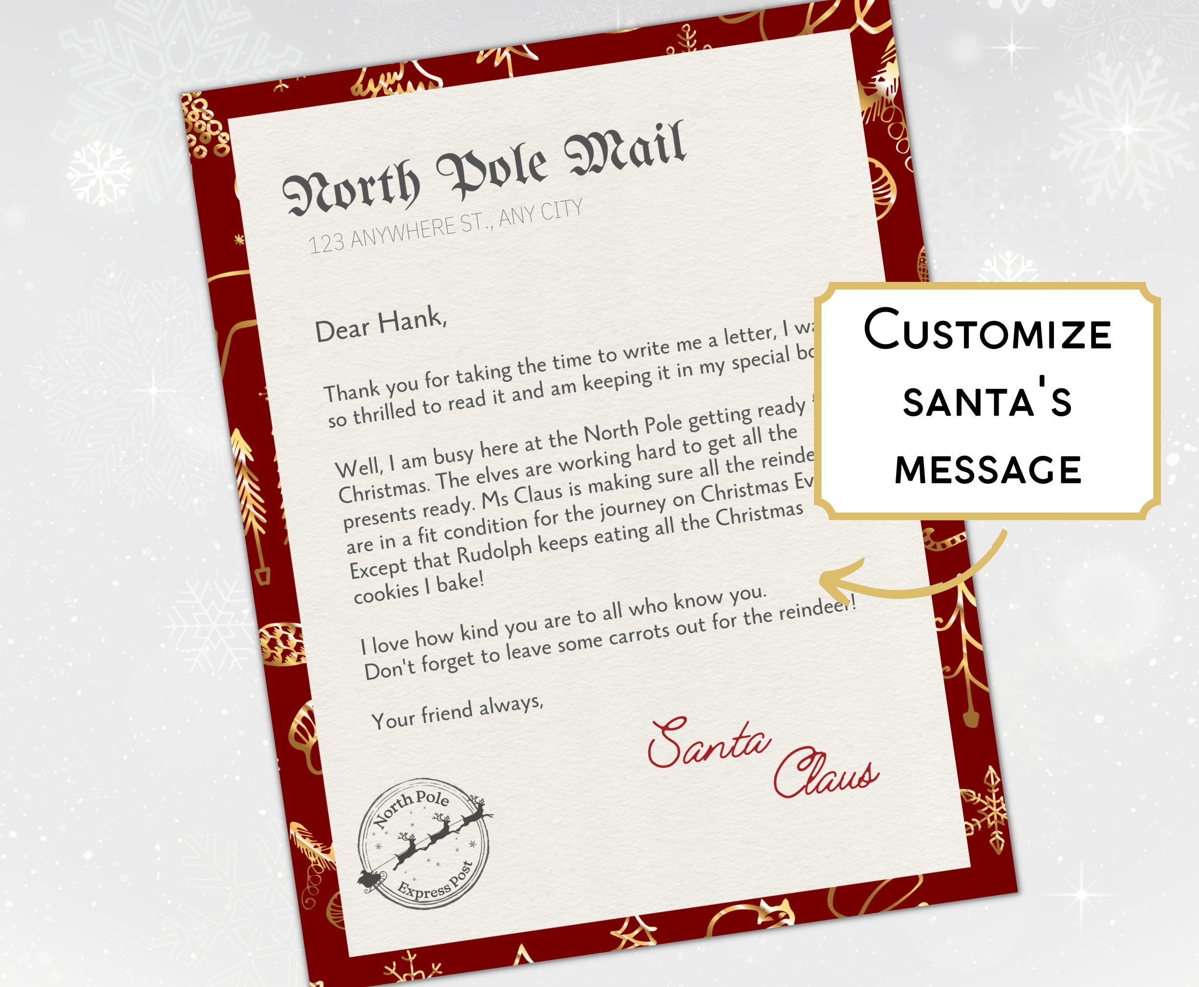 Letter From Santa, Santa Letter, Father Christmas Letter, Santa Claus ...
