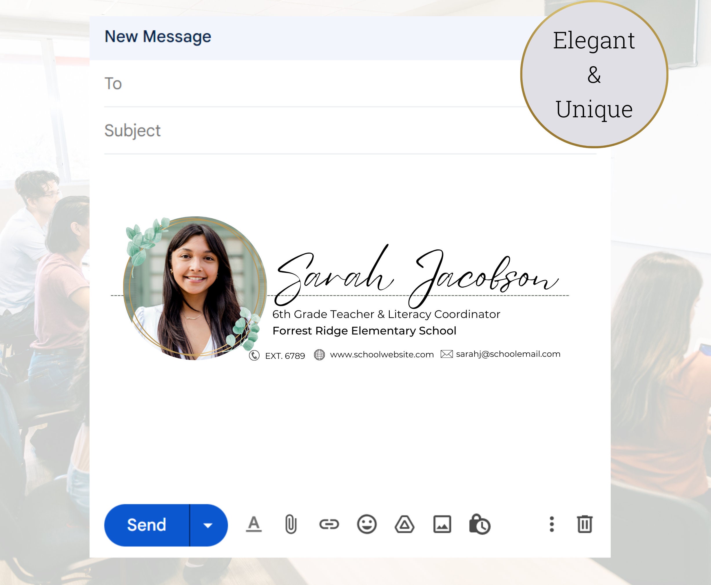 Email Signature, Email Signature Teacher, Email Template, Teacher Email ...