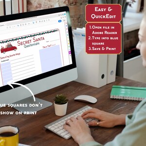 Secret Santa Gift Exchange Questionnaire Printable, Secret Santa ...