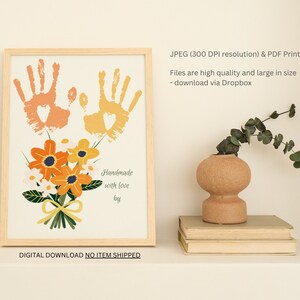 Printable Handprint Art for Mom, 1st Mothers Day Gift, DIY Craft for ...