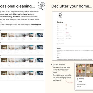 Notion Cleaning Planner, Notion Template Cleaning Schedule, ADHD Notion Dashboard, Habit Tracker ...