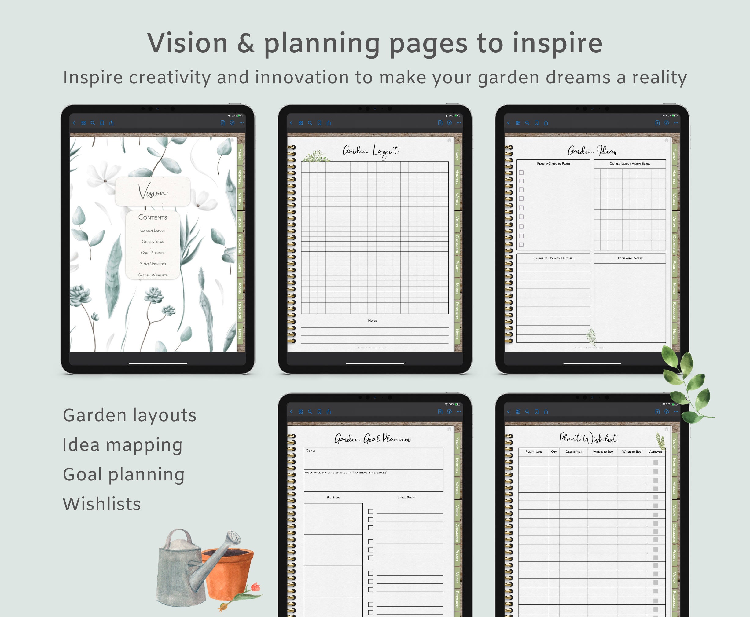 Garden Planner and Log Book, Digital Gardening Journal, Plant Planner ...