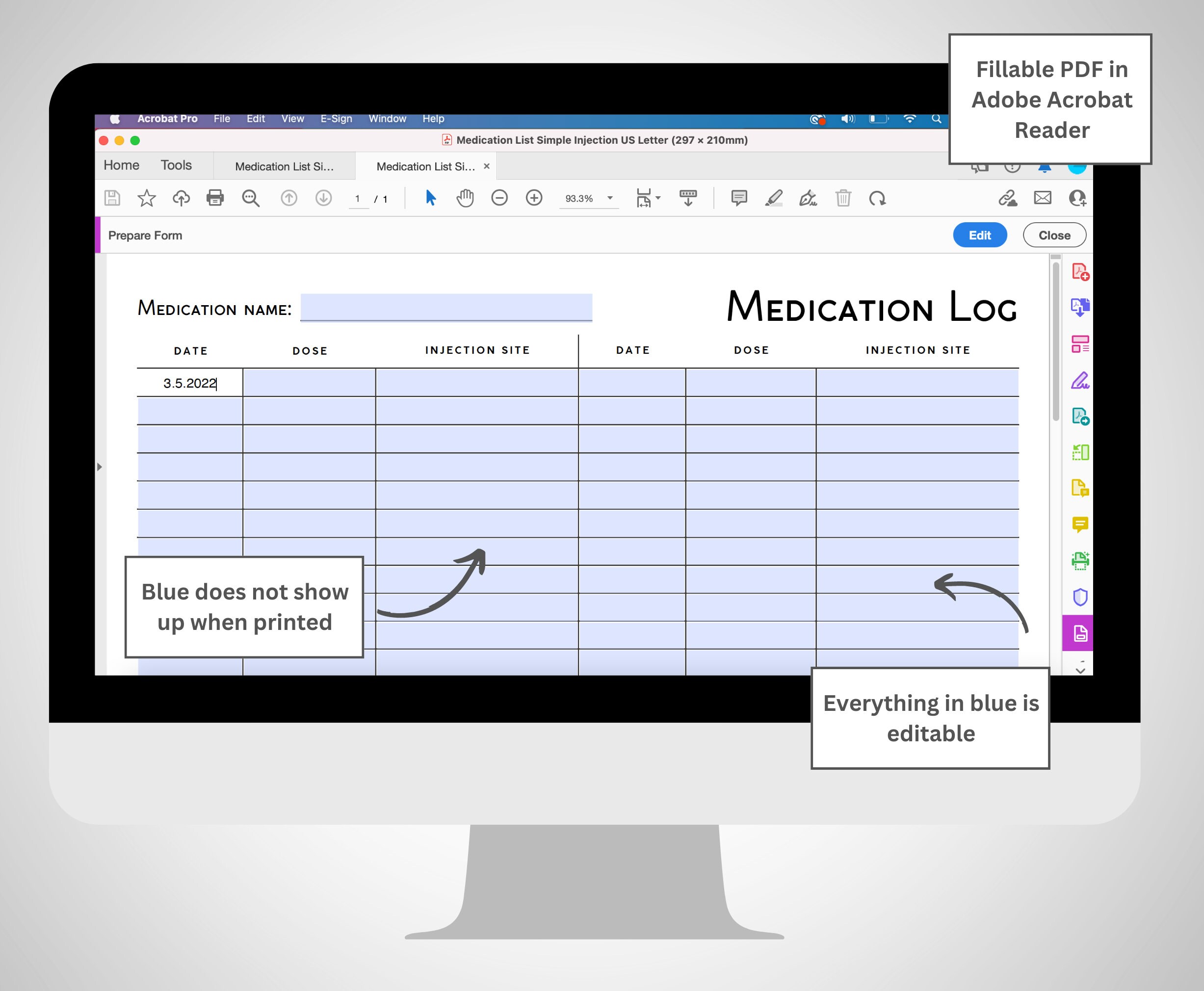 Medication Tracker Minimalist, Injection Log, Medication Log ...