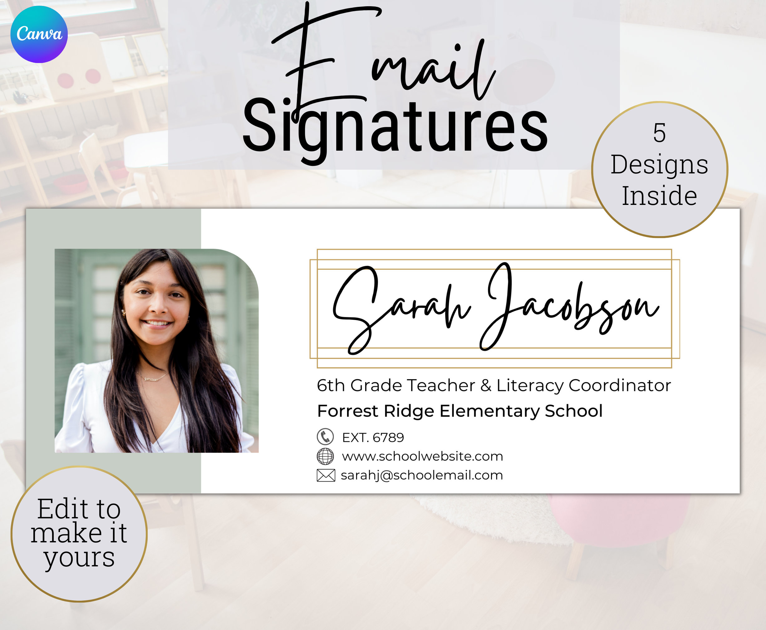 Email Signature, Email Signature Teacher, Email Template, Teacher Email ...