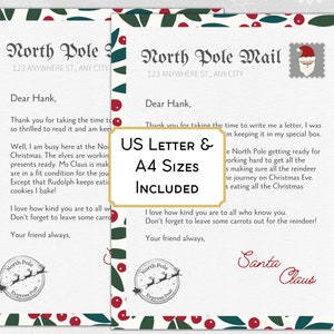 Editable Letter From Santa, Santa Letter, North Pole Letter, From the ...