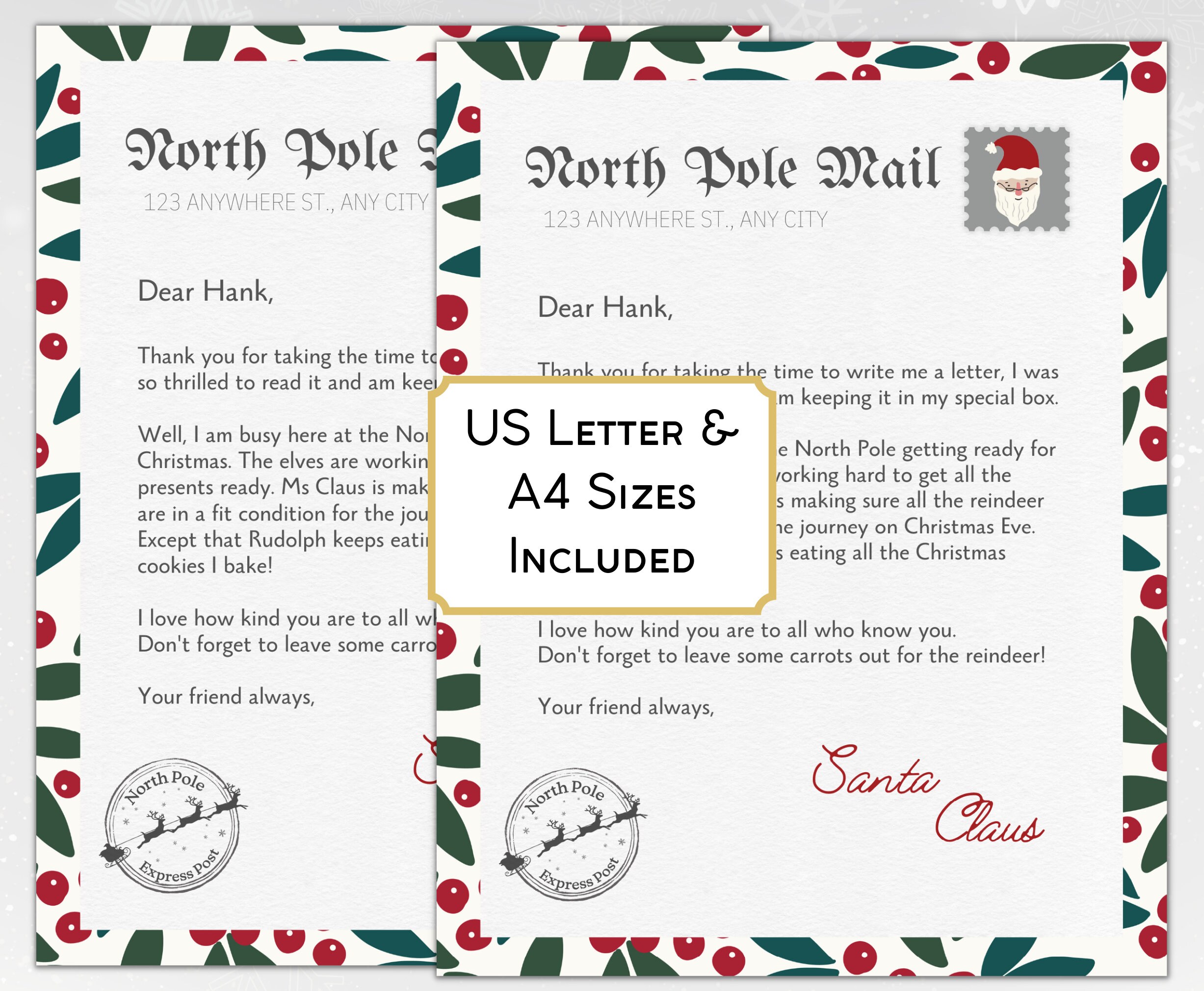 Editable Letter From Santa, Santa Letter, North Pole Letter, From the ...