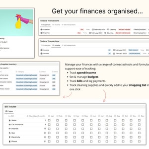 Notion Cleaning Planner, Notion Template Cleaning Schedule, ADHD Notion Dashboard, Habit Tracker ...