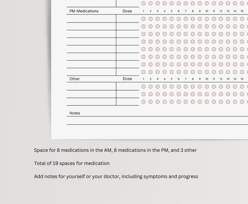 Medication Tracker Template, Minimalist Medication Log, Printable ...