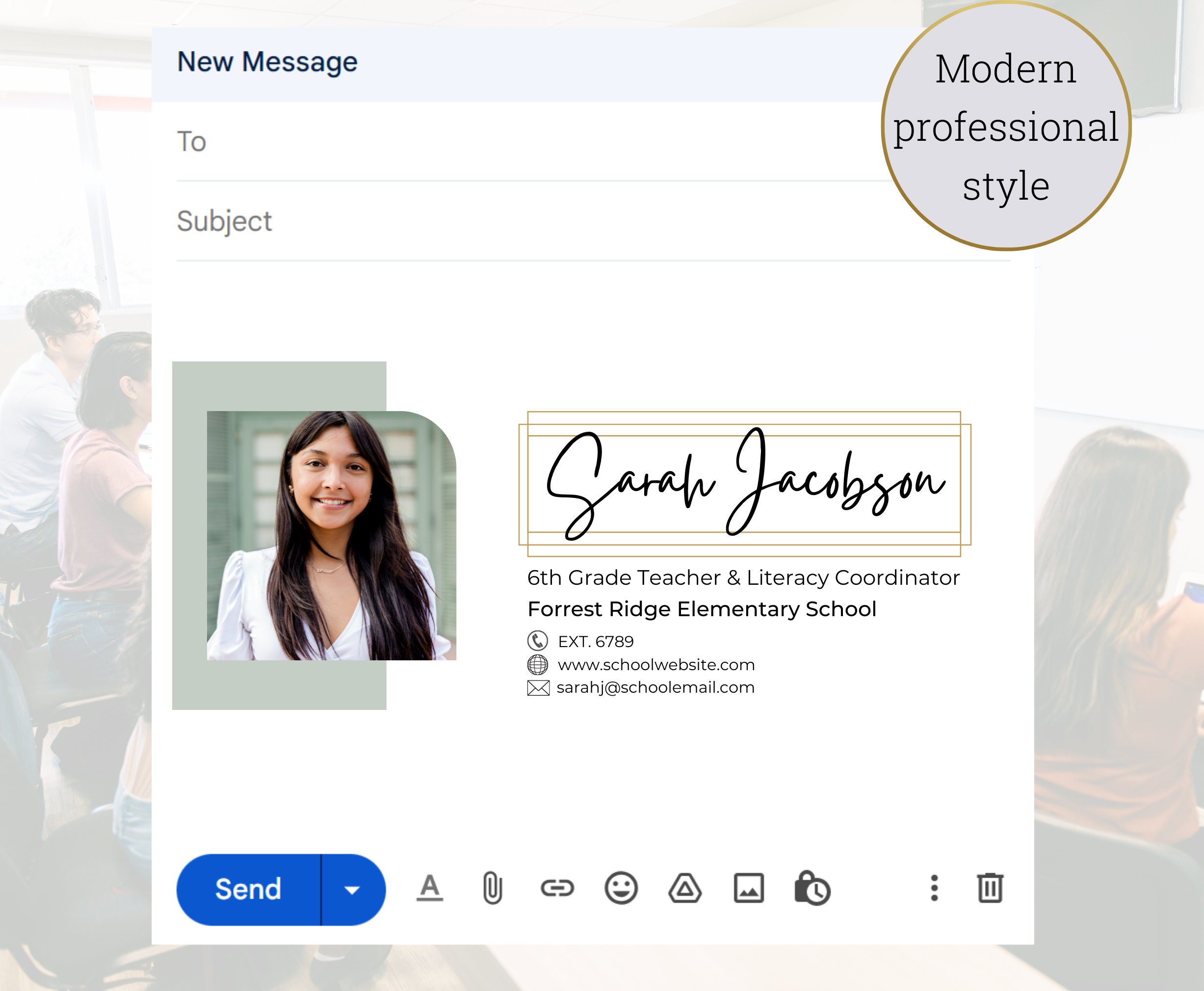 Email Signature, Email Signature Teacher, Email Template, Teacher Email ...