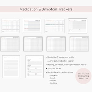 Medical Binder Printable, Medication Tracker Bundle, Blood Pressure Log ...