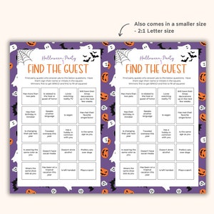 Find the Guest Halloween Game, Find the Guest Bingo, Halloween Party ...