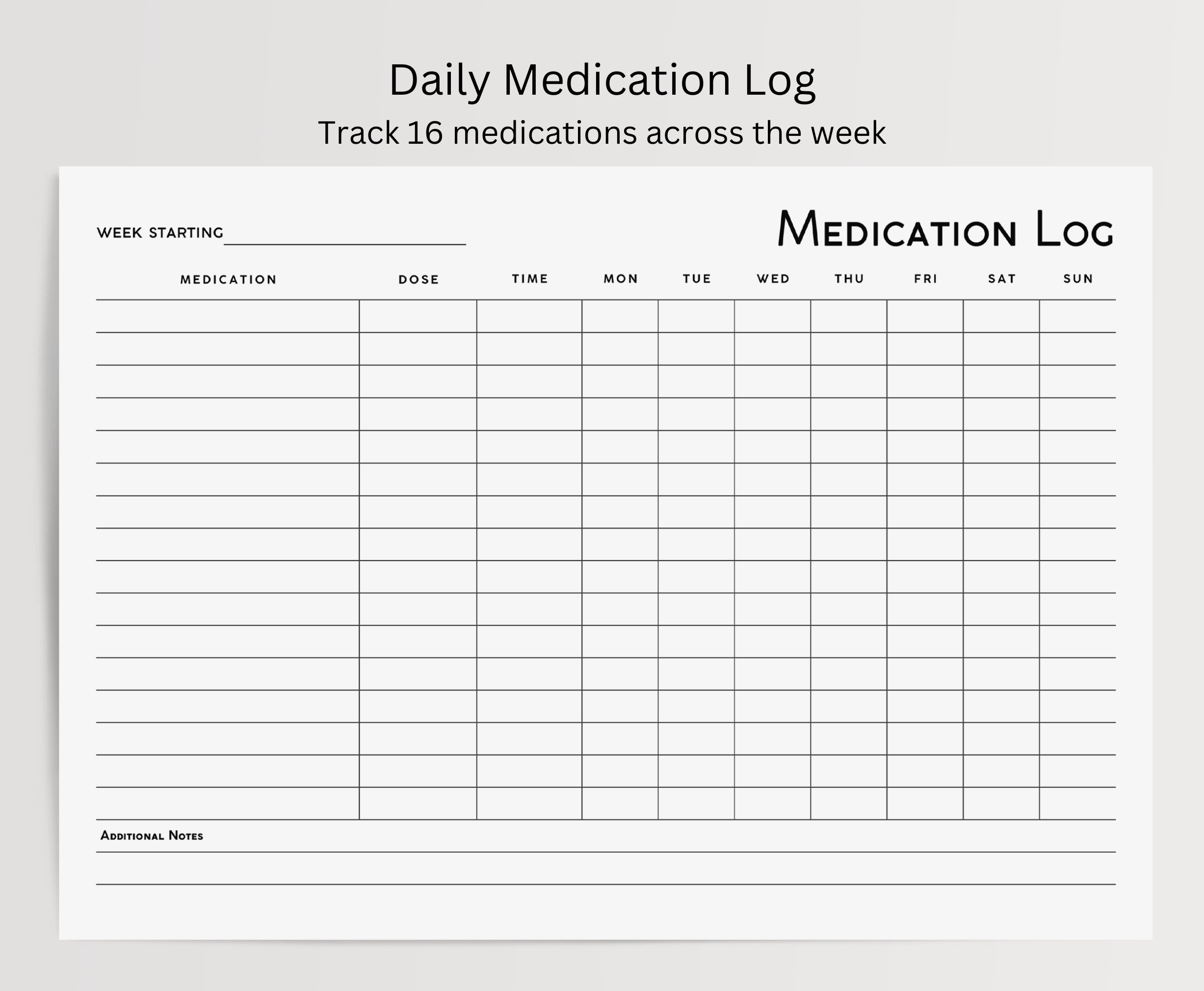 Minimalist Medication Tracker Daily Medication Log - Etsy