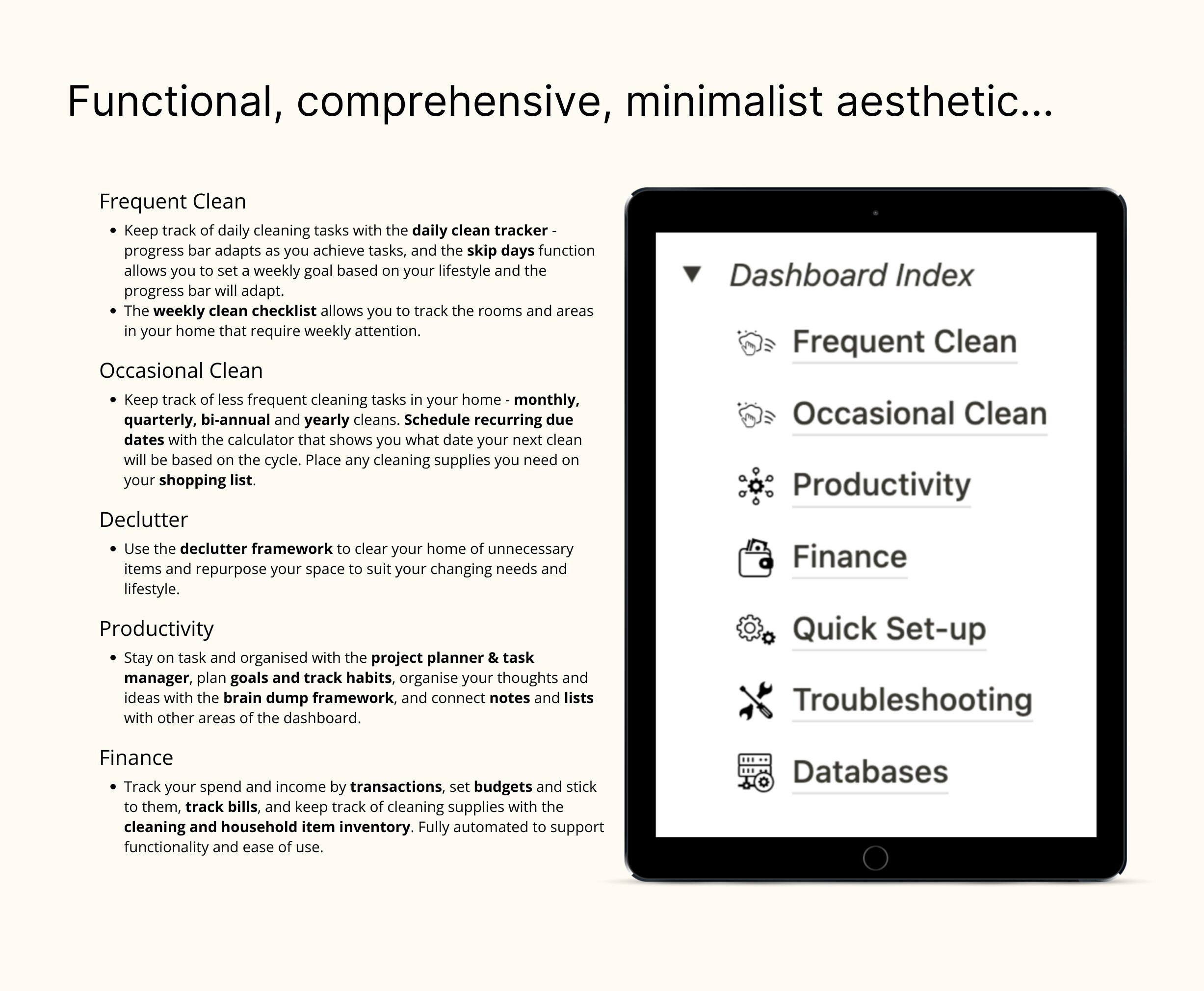 Notion Cleaning Planner, Notion Template Cleaning Schedule, ADHD Notion ...