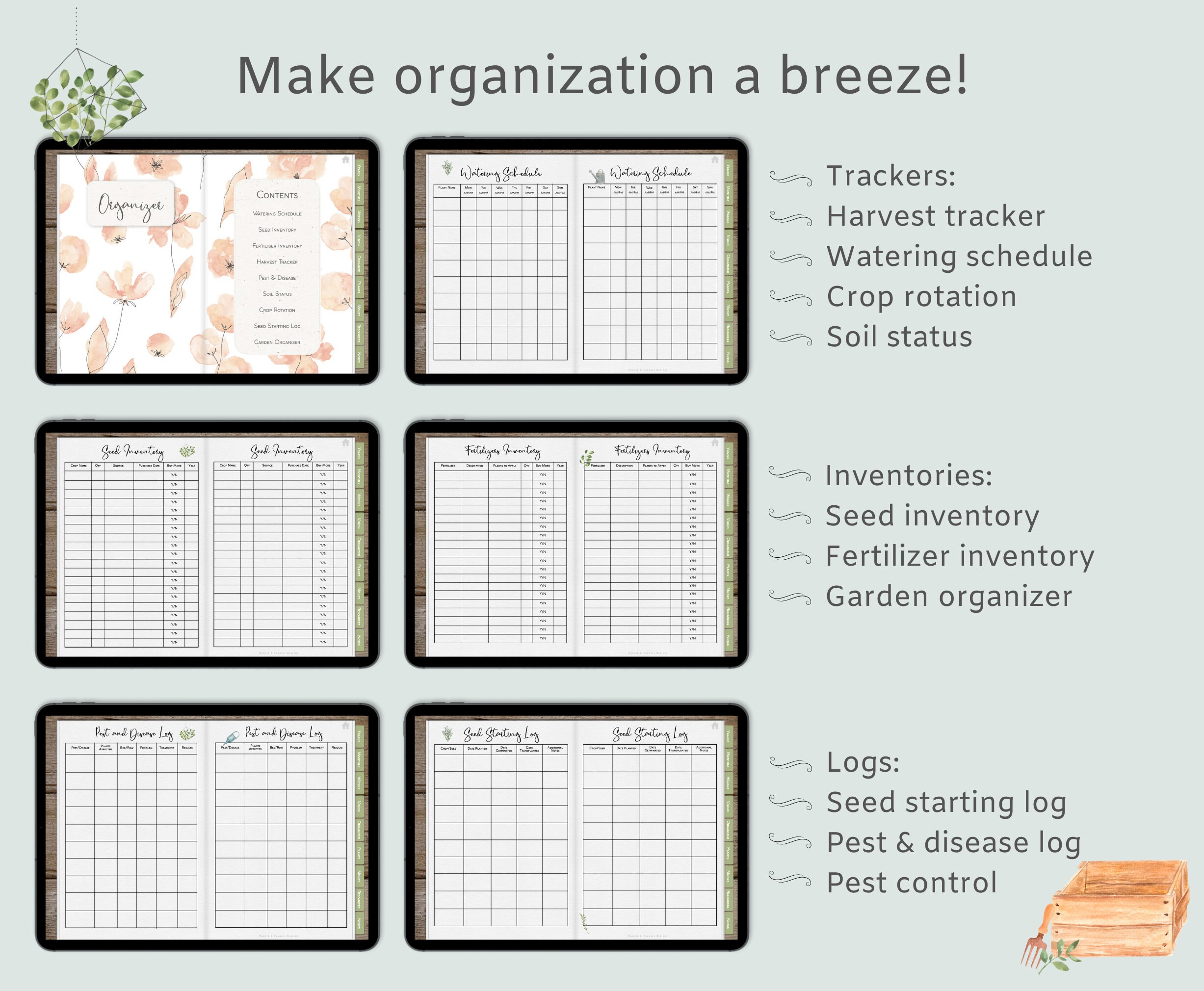 Garden Planner, Garden Journal, Digital Gardening Planner, Plant ...