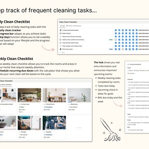 Notion Cleaning Planner, Notion Template Cleaning Schedule, ADHD Notion Dashboard, Habit Tracker ...