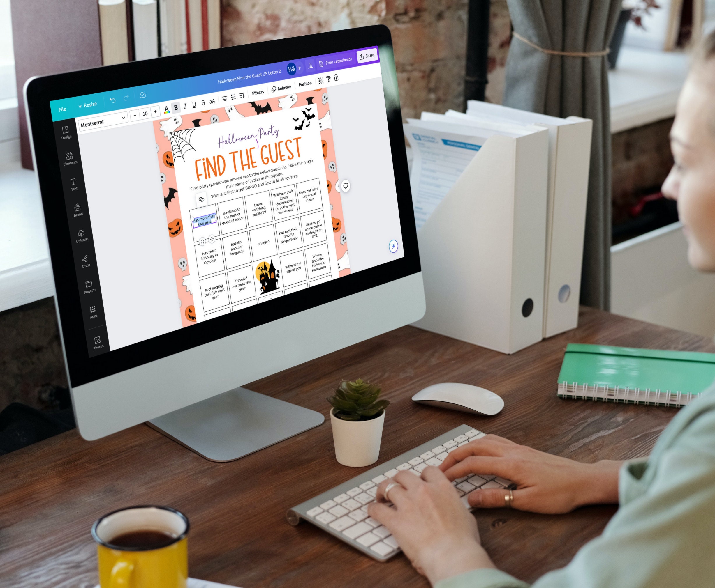 Find the Guest Bingo, Find the Guest Halloween Party Game, Guess the ...