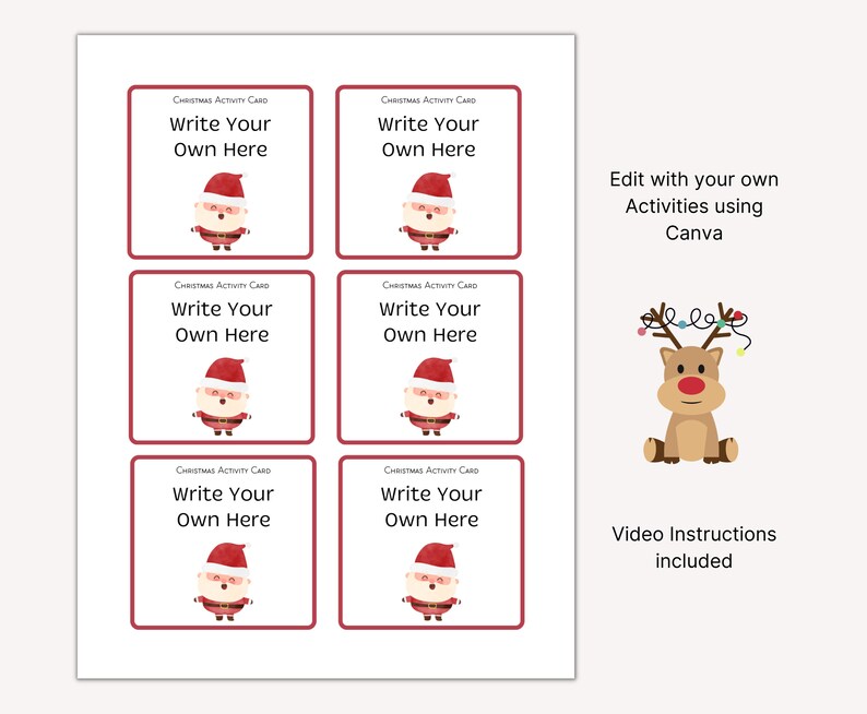 Editable Advent Calendar Activity Cards | Christmas Countdown | 36 ...