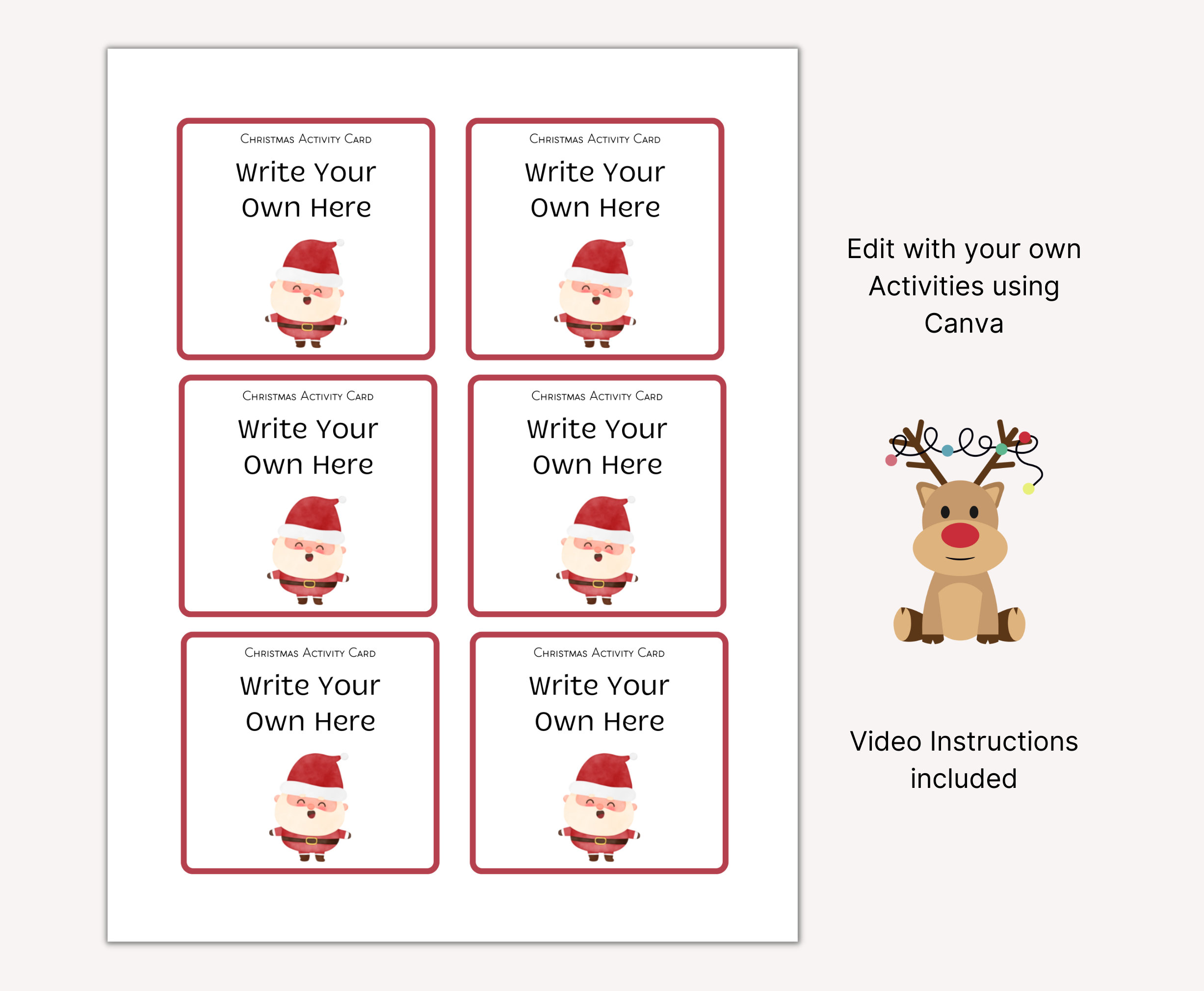 Editable Advent Calendar Activity Cards | Christmas Countdown | 36 ...