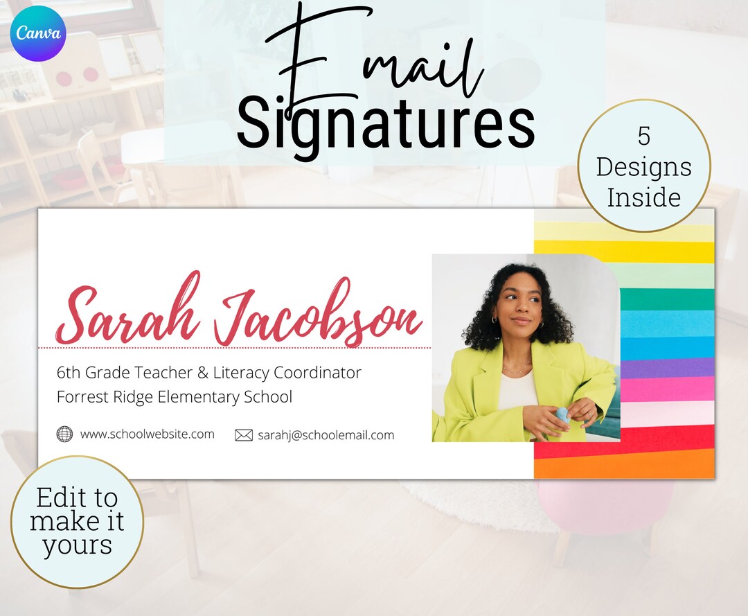 Email Signature, Email Signature Teacher, Email Template, Teacher Email ...