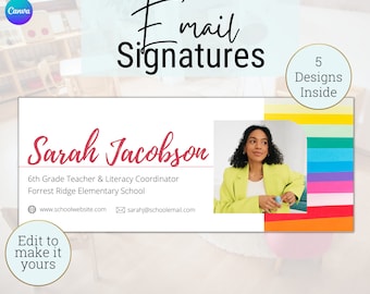 Colorful Meet the Teacher and Email Signature Template Bundle - Etsy