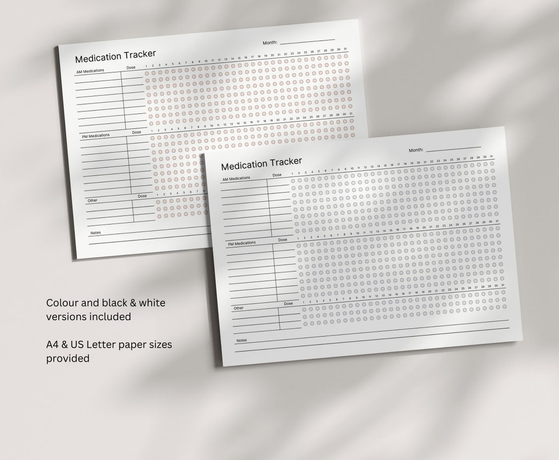 Medication Tracker Template Minimalist Medication Log - Etsy